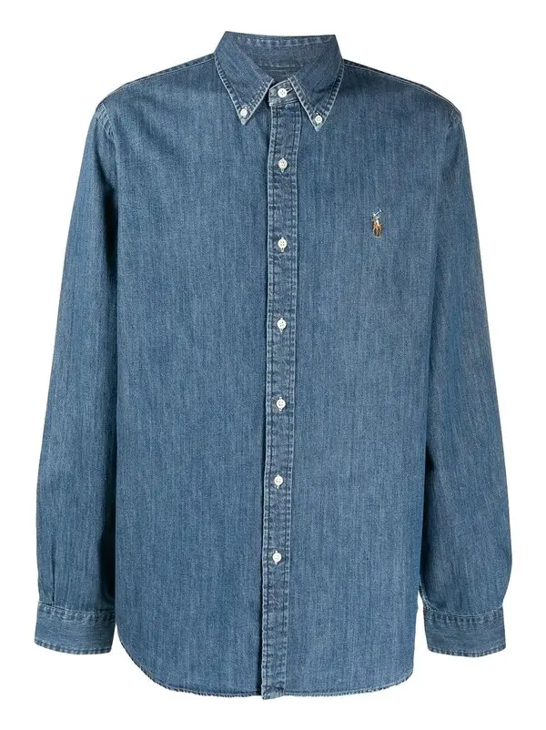 Polo Ralph Lauren Signature Polo Pony Motif Denim Shirt - Blue