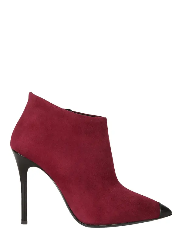GIUSEPPE ZANOTTI Pointed Leather Ankle Boots - Red