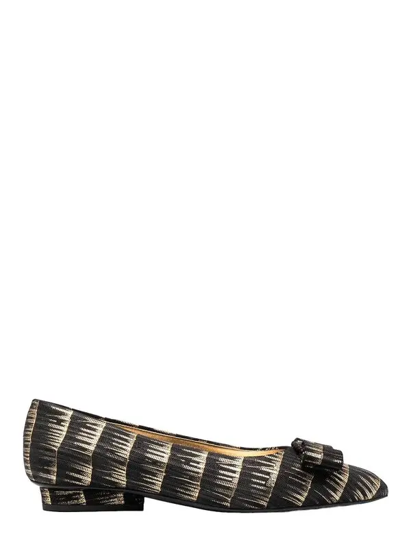 FERRAGAMO Brush Stroke Ballerinas - Black
