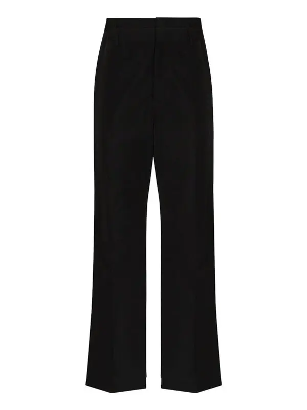 Valentino Garavani Logo-embroidered Tailored Trousers - Black