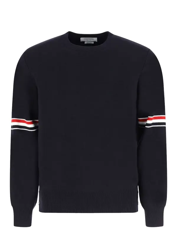 Thom Browne Milano Stitch Crew Neck Jumper - Blue