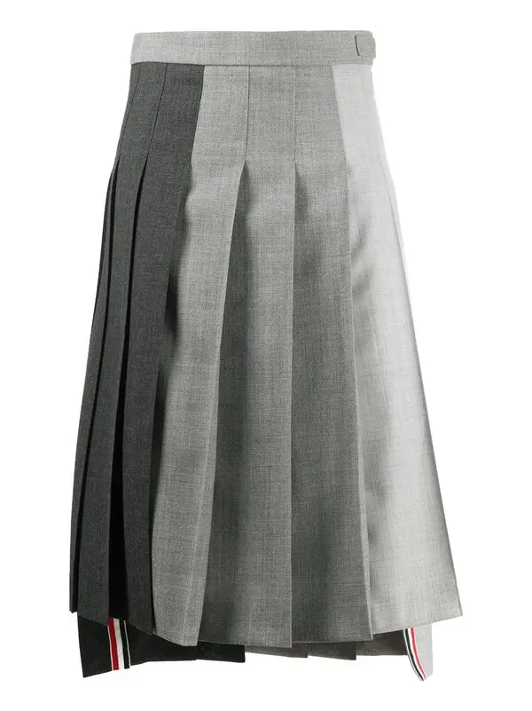 Thom Browne Fun-mix Pleated Wool Skirt - Grey