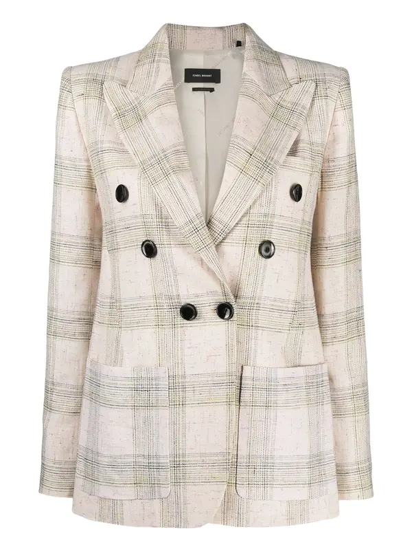 Isabel Marant Lenora Check-print Jacket - Neutrals