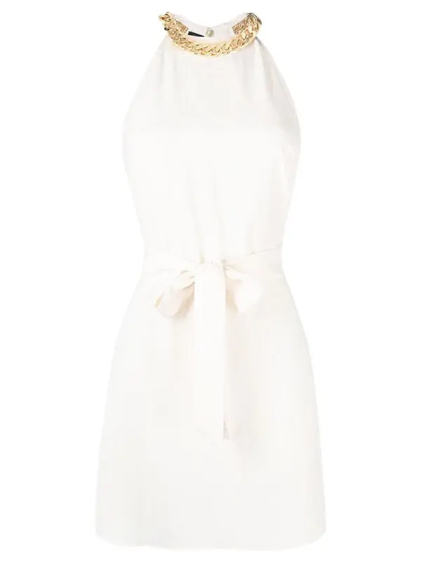 Pinko Halter-neck Mini Dress - White