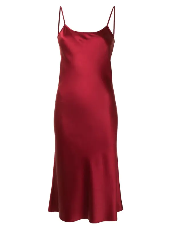 Voz Midi Slip Dress - Red