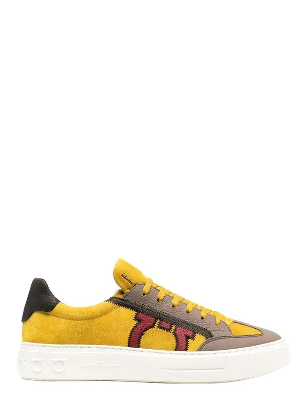 FERRAGAMO Gancini Colour-block Sneakers - Yellow