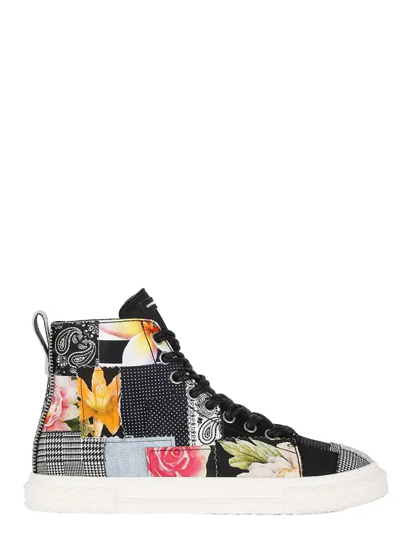 GIUSEPPE ZANOTTI Blabber Craft Patchwork High-top Sneakers - Black