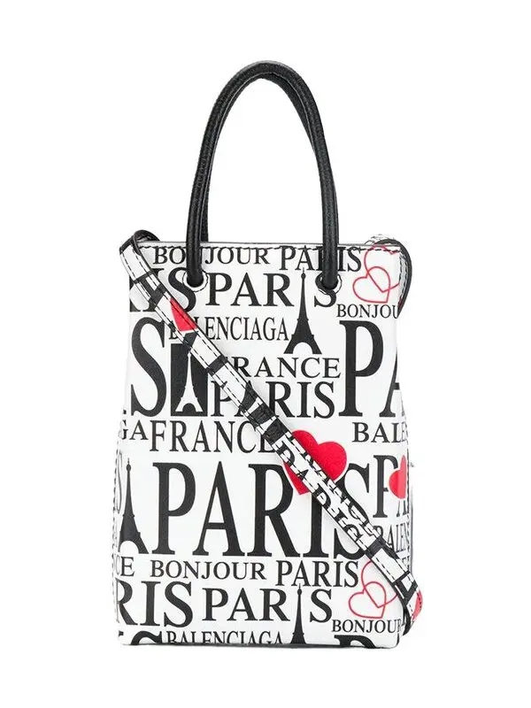 Balenciaga Bonjour Paris Mini Bag - White