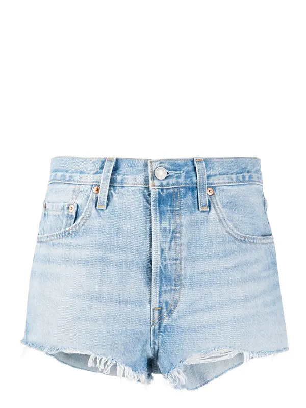 LEVI'S Distressed Denim Shorts - Blue