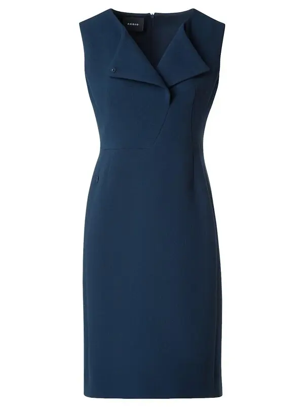 Akris Double-face Wool Crepe Sheath Dress - Denim Blue