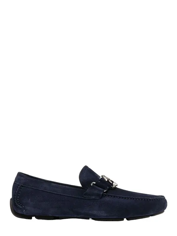 FERRAGAMO Sf-buckle Driver Moccasin - Blue