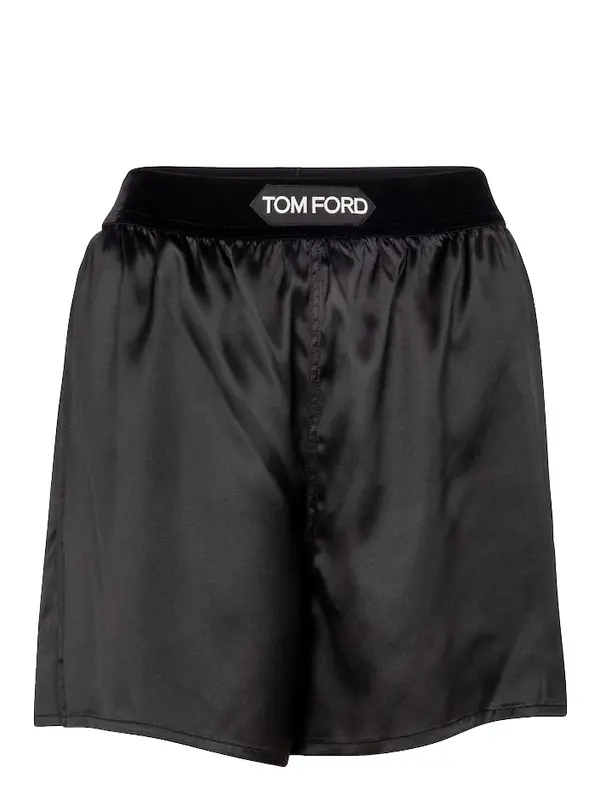 TOM FORD Silk-blend Shorts - Black