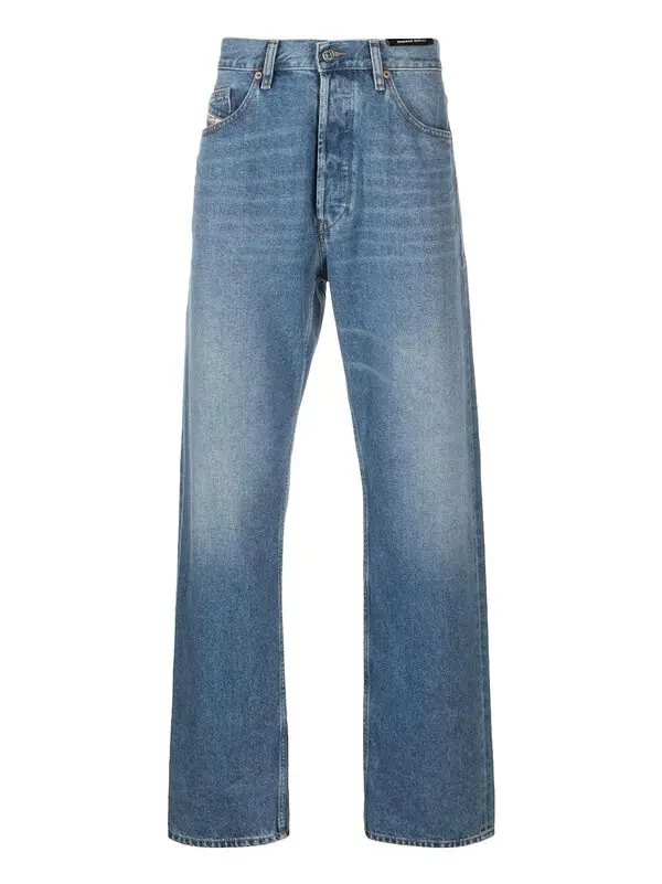 Diesel Light Wash Wide-leg Jeans - Blue