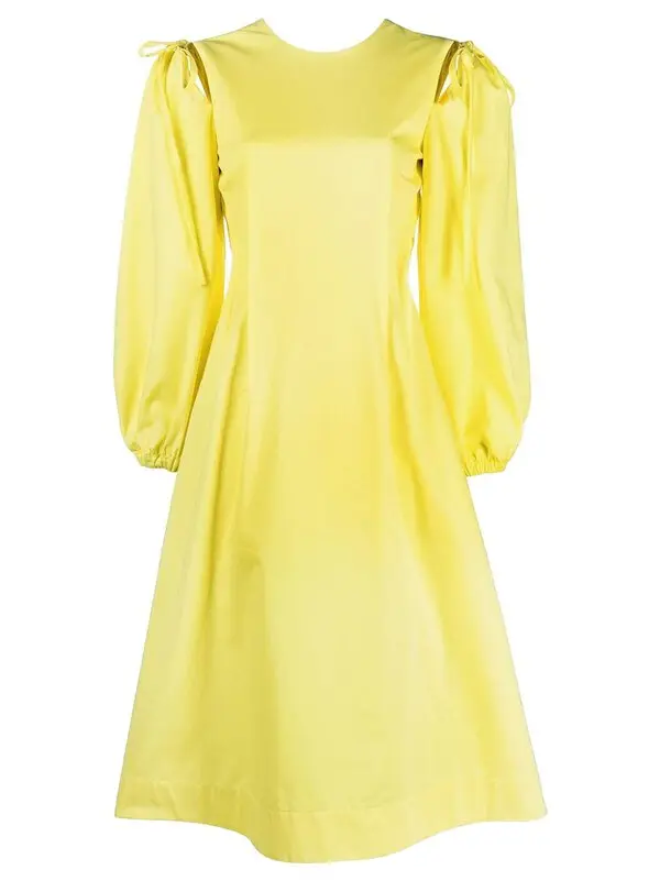 MSGM Long-sleeve A-line Dress - Yellow