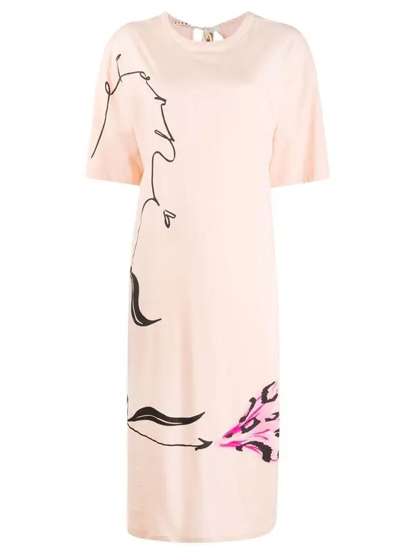 Marni Floral-print T-shirt Dress - Pink