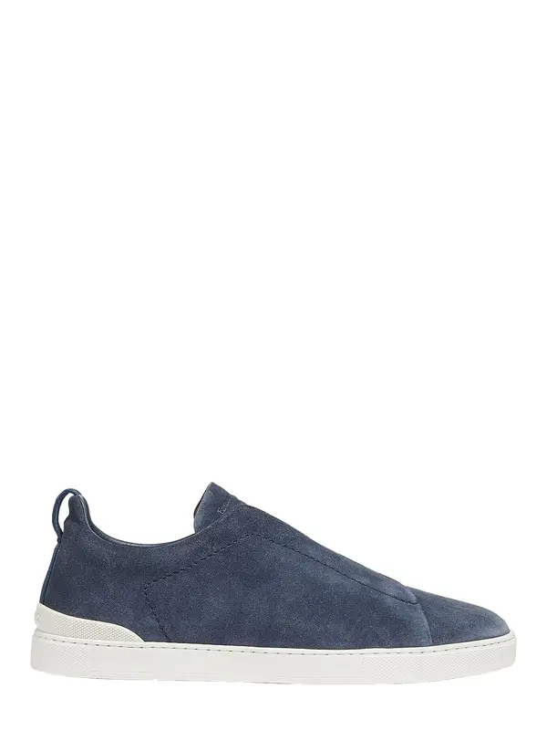 Zegna Triple Stitch Slip-on Sneakers - Blue