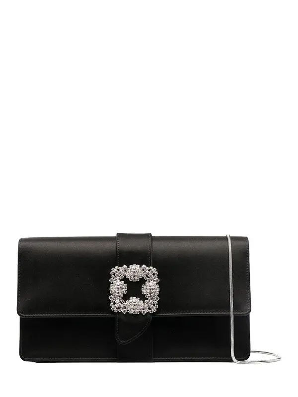 Manolo Blahnik Embellished Buckle Clutch - Black