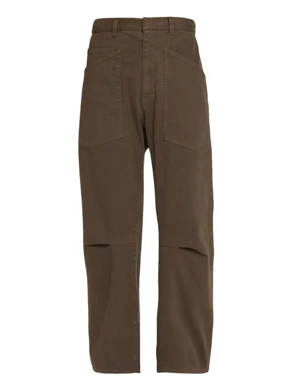 NILI LOTAN Shon Cropped Pants - Dark Walnu