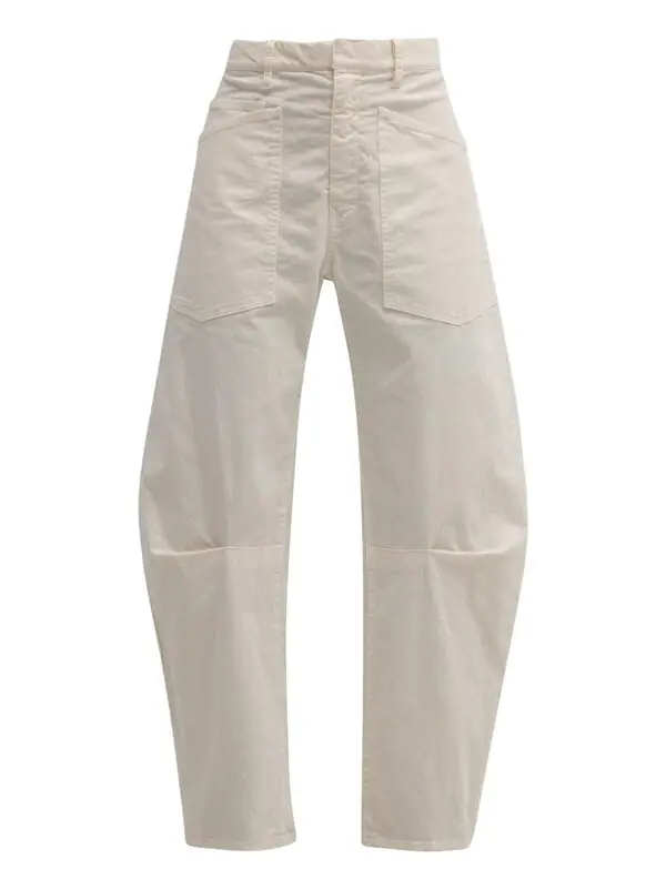 NILI LOTAN Shon Cropped Pants - Eggshell