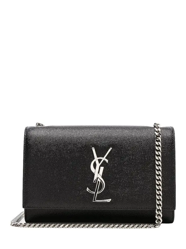 Saint Laurent Small Monogramme Kate Chain Bag - Black & Silver