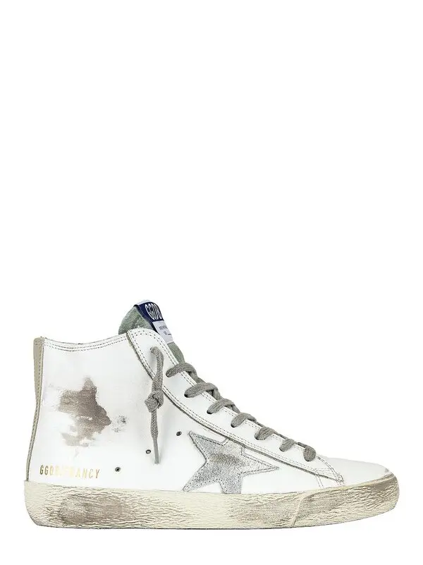 GOLDEN GOOSE Francy High-top Sneaker - White  Silver  & Milk