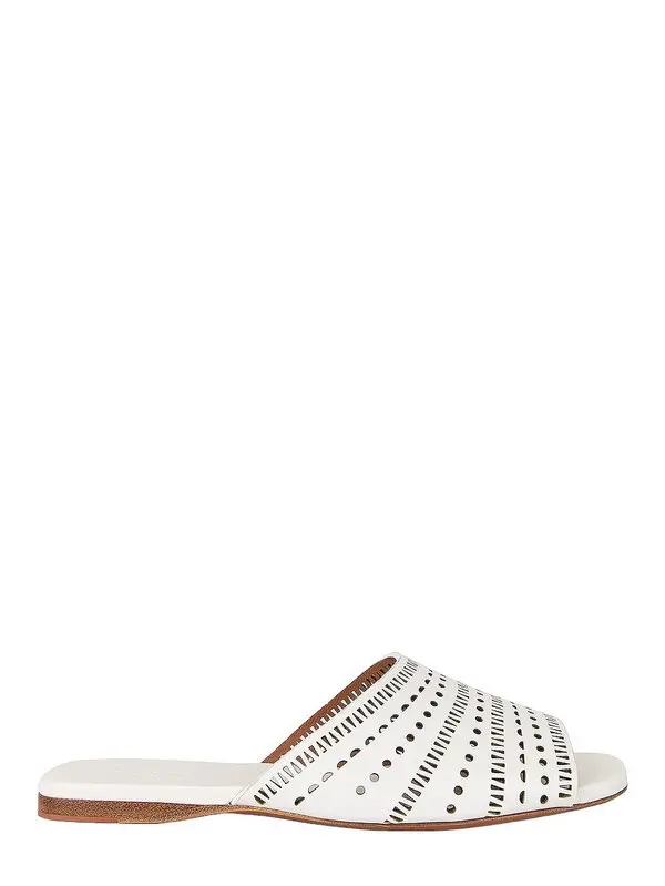 Alaïa Vienne Leather Slides - Blanc Craie
