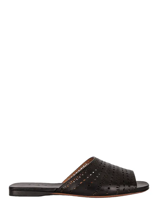 Alaïa Vienne Leather Slides - Noir