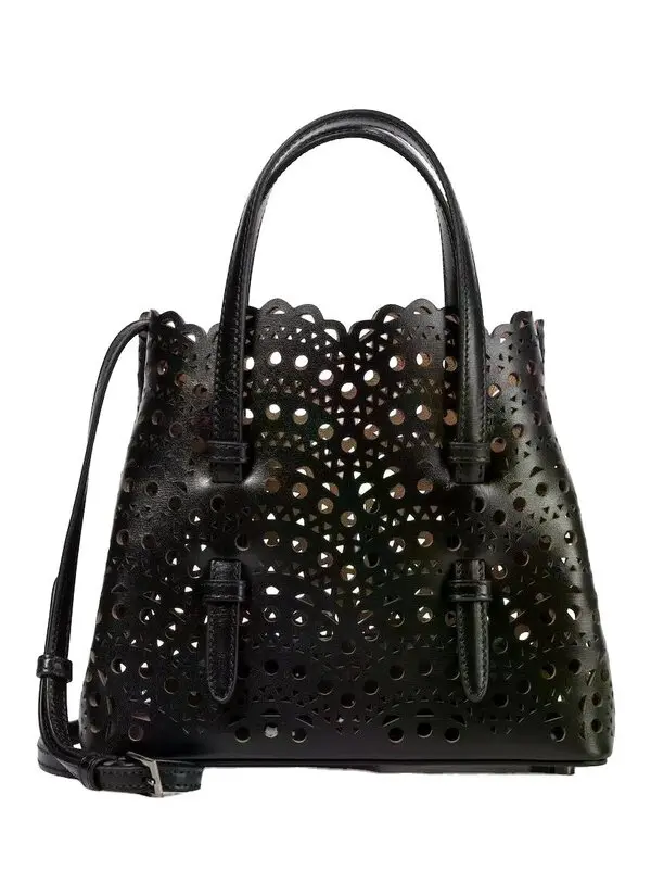 AZZEDINE ALAIA Alaia Mina 20 Vienne Wave Leather Bag - Black