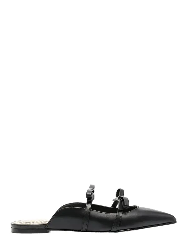 Red Valentino Bow Strap Ballerinas - 0no Nero