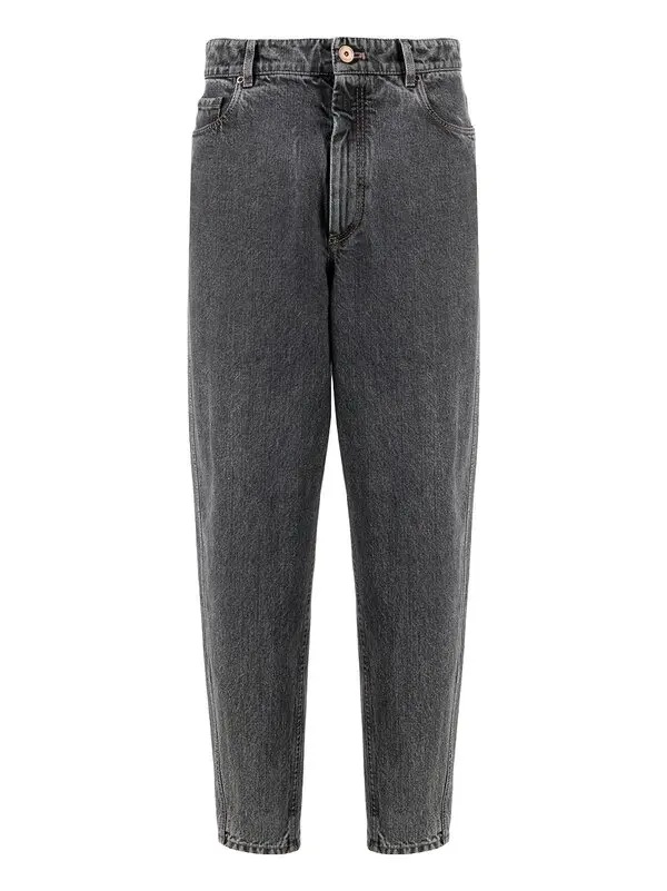 Brunello Cucinelli High-rise Tapered Jeans - Black