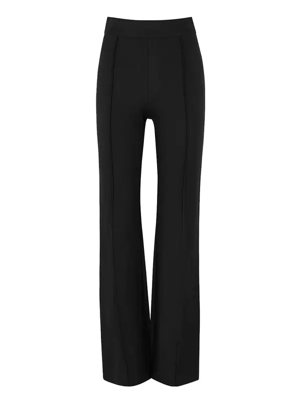 Spanx Stretch-jersey Flared-leg Trousers - Black
