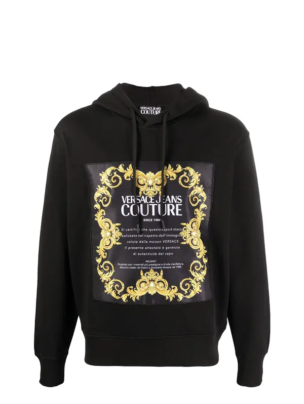 Versace Baroque Logo Hoodie - Black