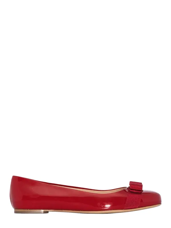FERRAGAMO Vara Bow Ballerina Shoes - Red