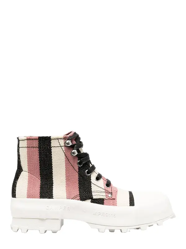 Camper Traktori Striped Ankle Boots - Neutrals