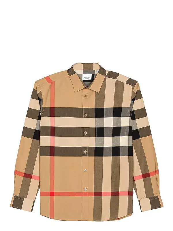 Burberry Somerton Check Shirt In Brown - Archive Beige