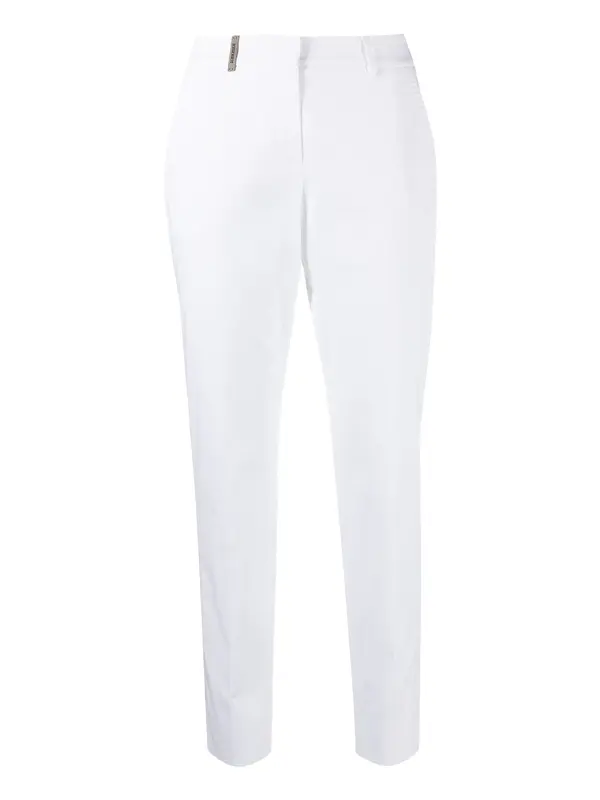 Peserico High-waisted Tapered Trousers - White