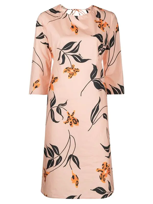 Marni Floral-print Shift Dress - Pink