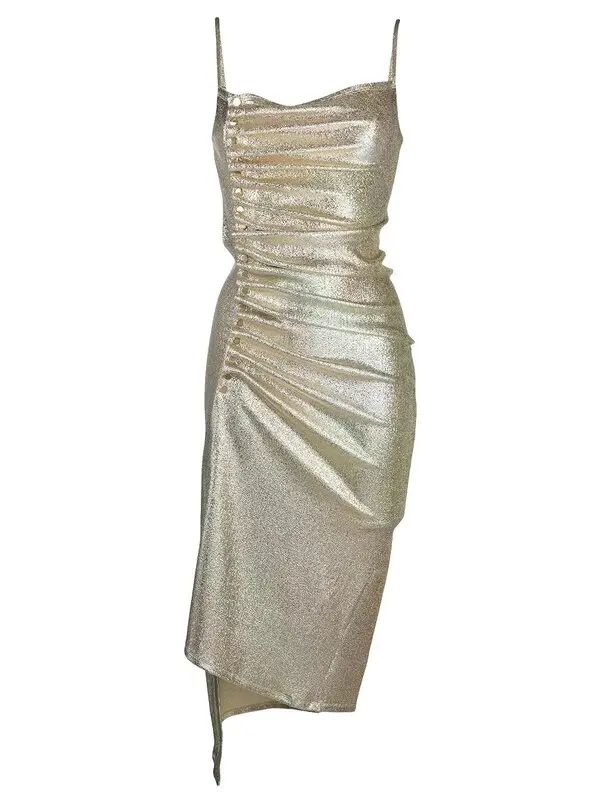 Rabanne Draped Midi Dress - Gold