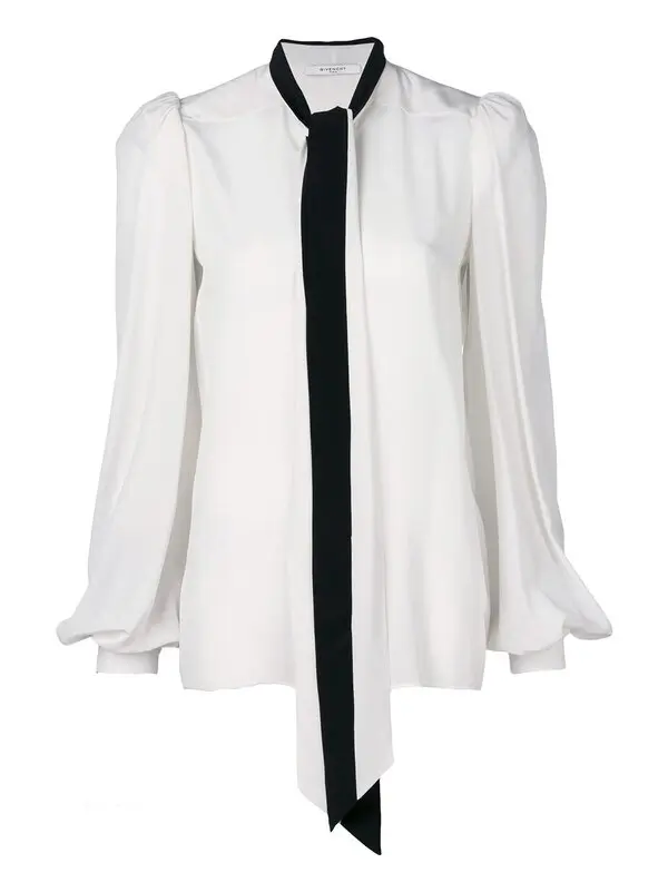 Givenchy Lavalliere Collar Blouse - White