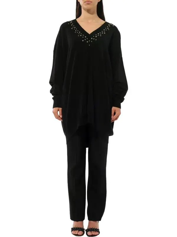Givenchy V-neck Long-sleeve Sweater - Black