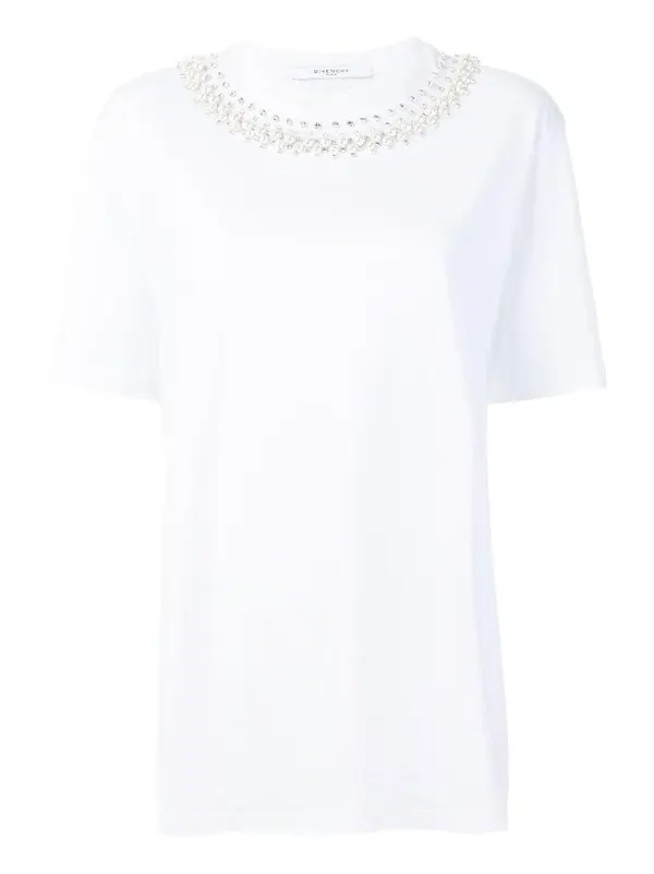 Givenchy Embellished-collar T-shirt - White