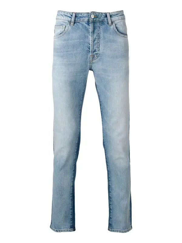 COUNTY OF MILAN Vintage Wash Slim Jeans - Blue
