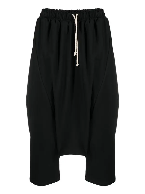 Alchemy Fashions Cropped Drop-crotch Trousers - Black