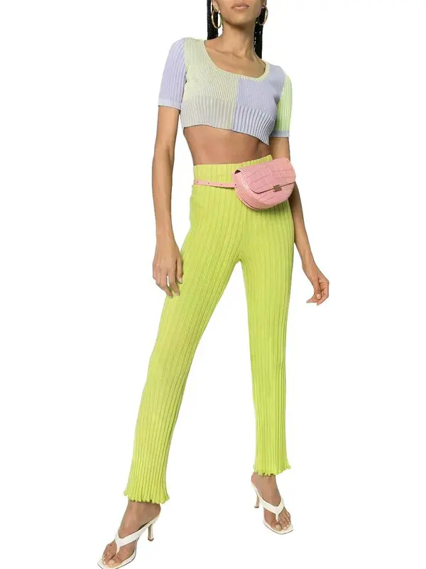 Jacquemus La Maille Yauco Ribbed Cropped Top - Multicolour