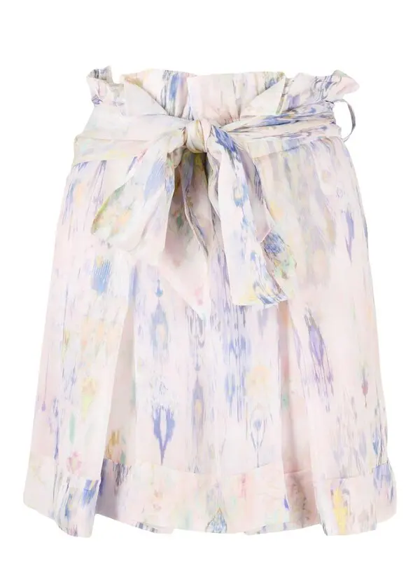 IRO PARIS Floral-print Tied-waist Skirt - Pink