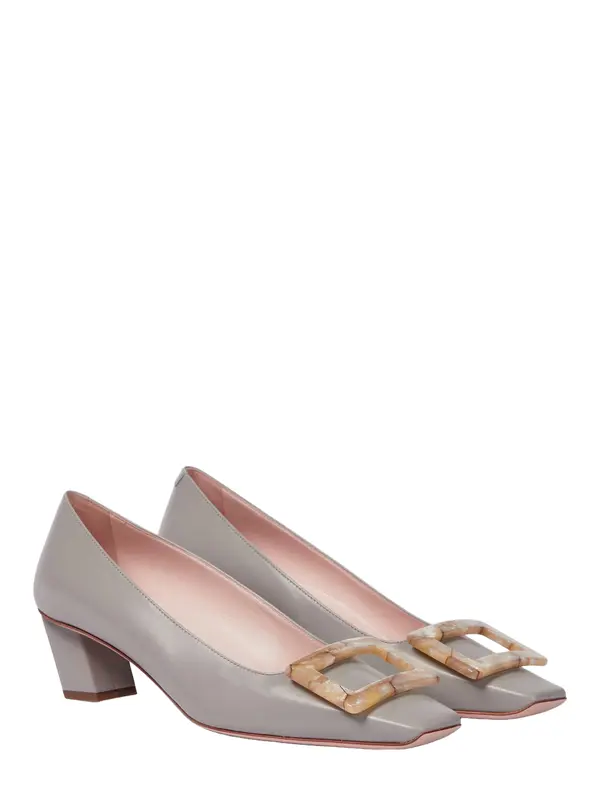 ROGER VIVIER Belle Vivier Leather Pumps - Grey