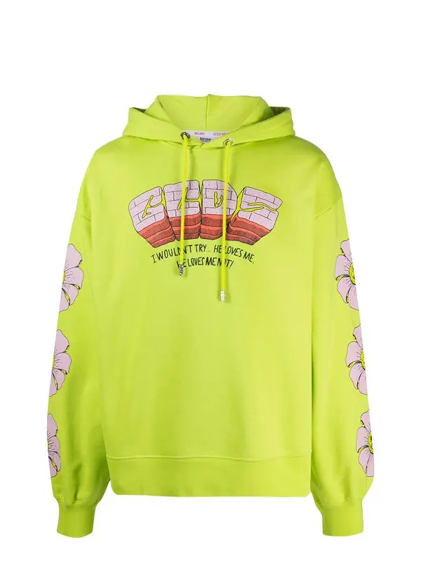 Gcds Graphic Print Hoodie - Green