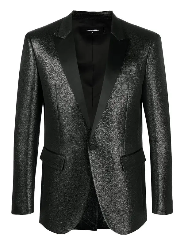 Dsquared2 High-shine Brocade Pattern Blazer - Black