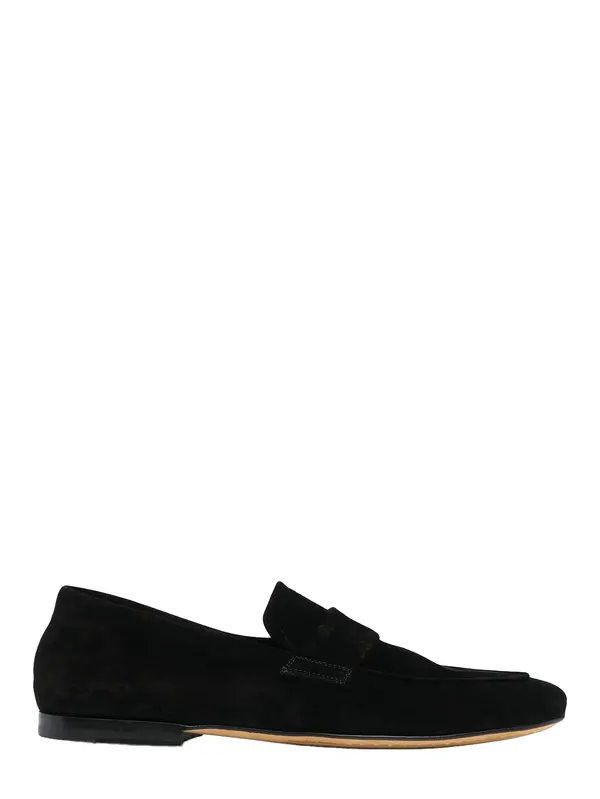Officine Creative Suede Penny Loafers - Black