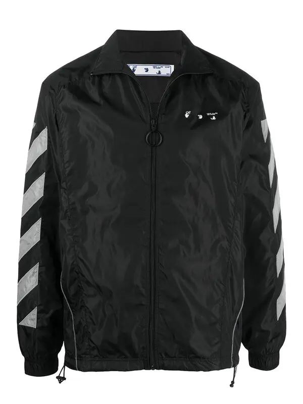 Off-White Diag Stripe Zip Sports Jacket - Black